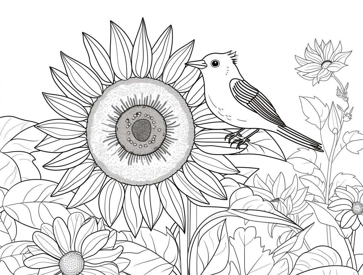 Sunflower Coloring Pages – Free Fun Prints