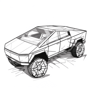 Cybertruck Coloring Page – Free Fun Prints