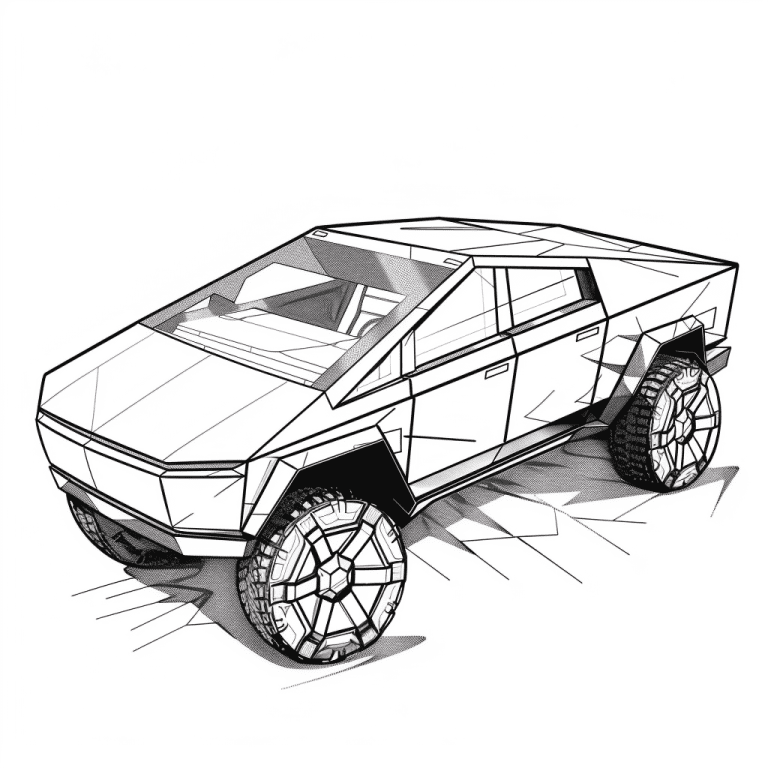 Cybertruck Coloring Page – Free Fun Prints